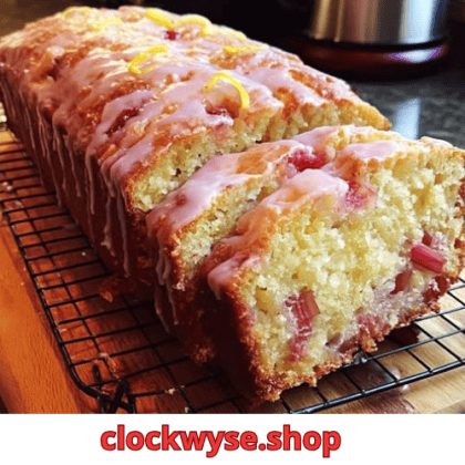 Lemon Rhubarb Loaf with Glaze - Recipes